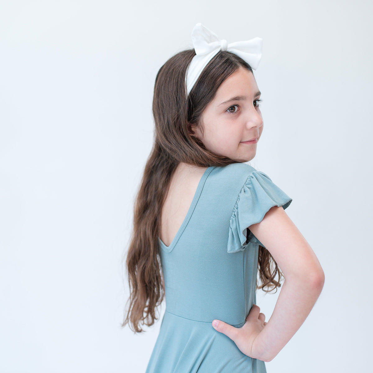 Dusty Blue Cap Sleeve Twirl Dress – Sweet Peas Co