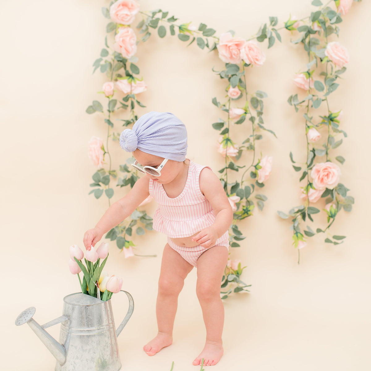 Periwinkle Seersucker Swim Knot Turban – Sweet Peas Co